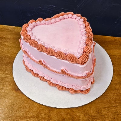 two heart shape cake design