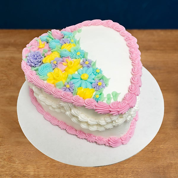 two heart shape cake design